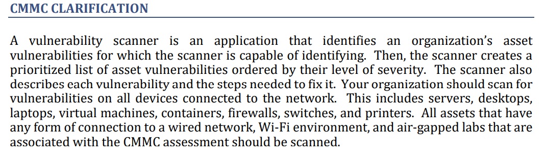 CMMC RM.2.142 Scan for vulnerabilities in organizational systems